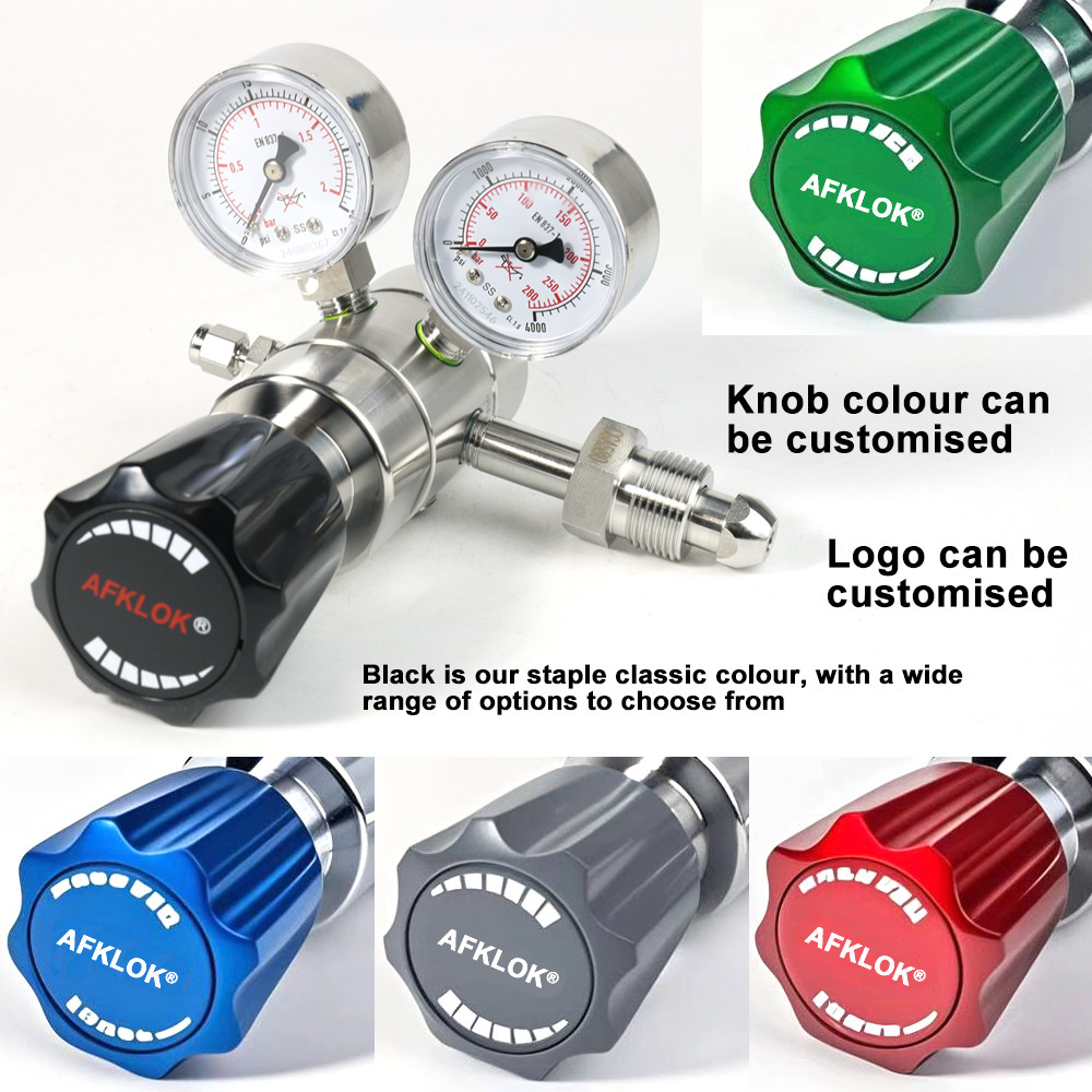 입구 4000 출구 30psi 공기 질소 스테인리스 스틸 두 단계 압력 조절기 실험실 가스 공급 시스템